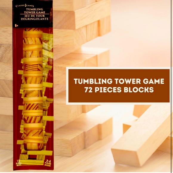 wood | Other | New Mini Jenga Set Wooden Blocks Tumbling Tower Family ...